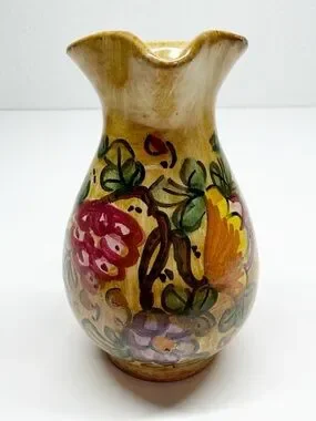 Accents | Vintage Italian Hand Painted Floral Art Pottery Mini Pitcher ...